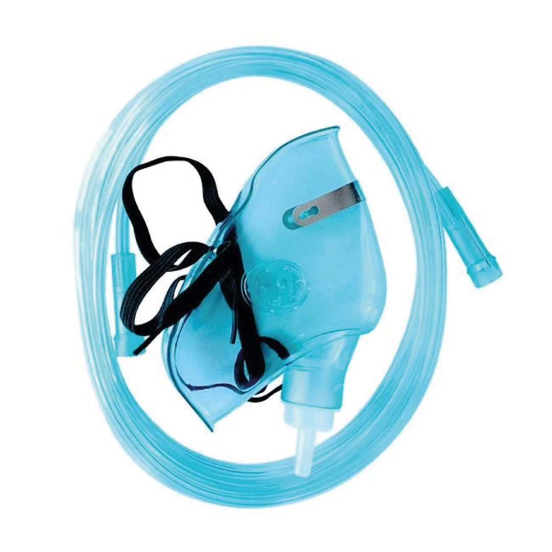 Mascherina adulti per ossigenoterapia completa di tubo antischiacciamento